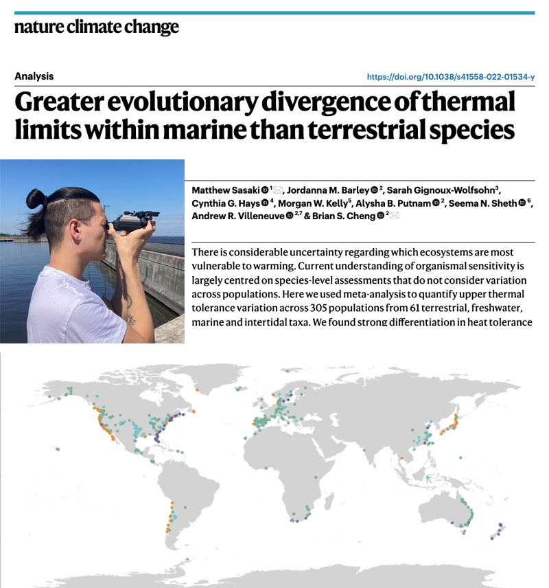 Heat tolerance changes across environments and populations | Marine ...